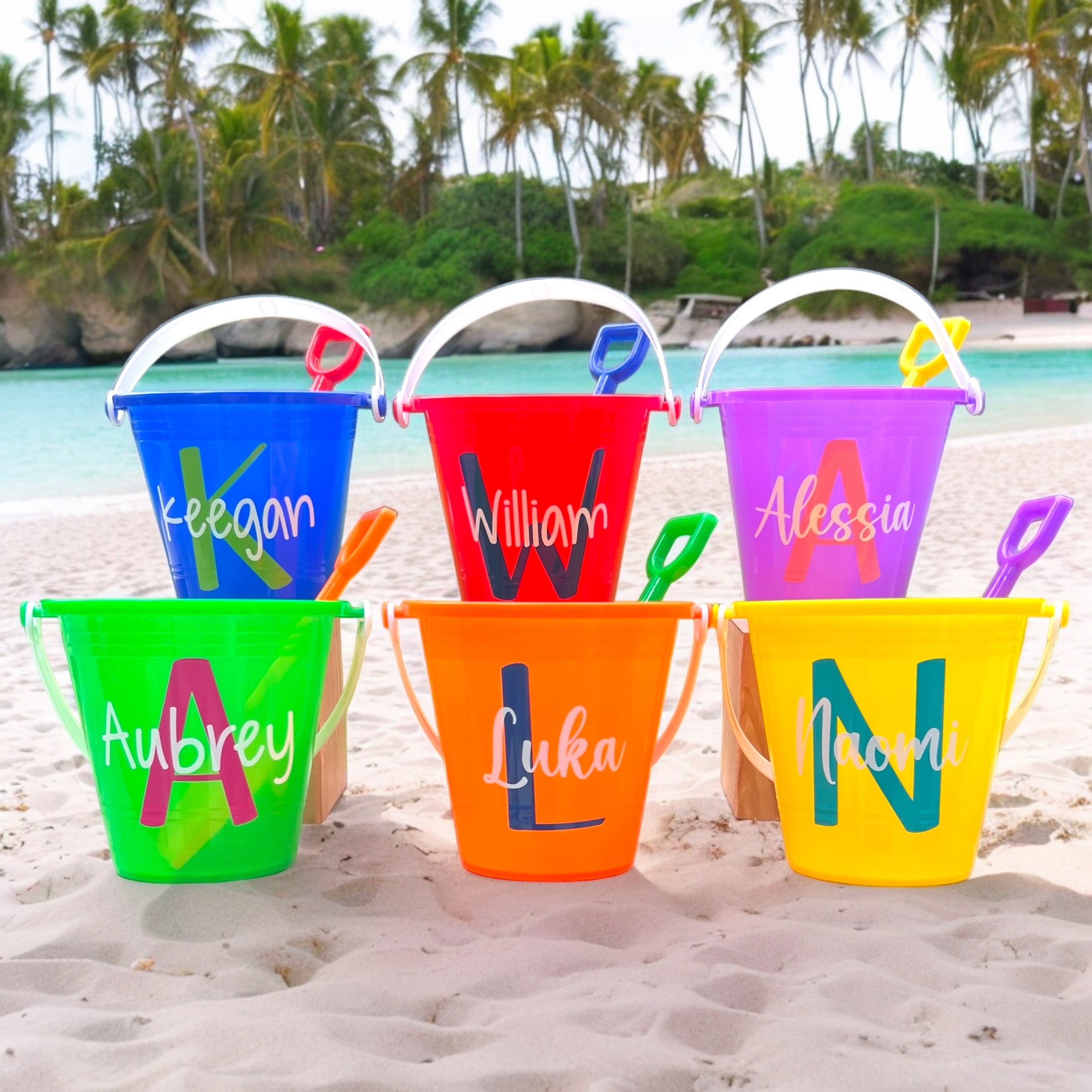Personalized MINI Beach Bucket for Kids, Kids Party Favors, Beach Toys ...