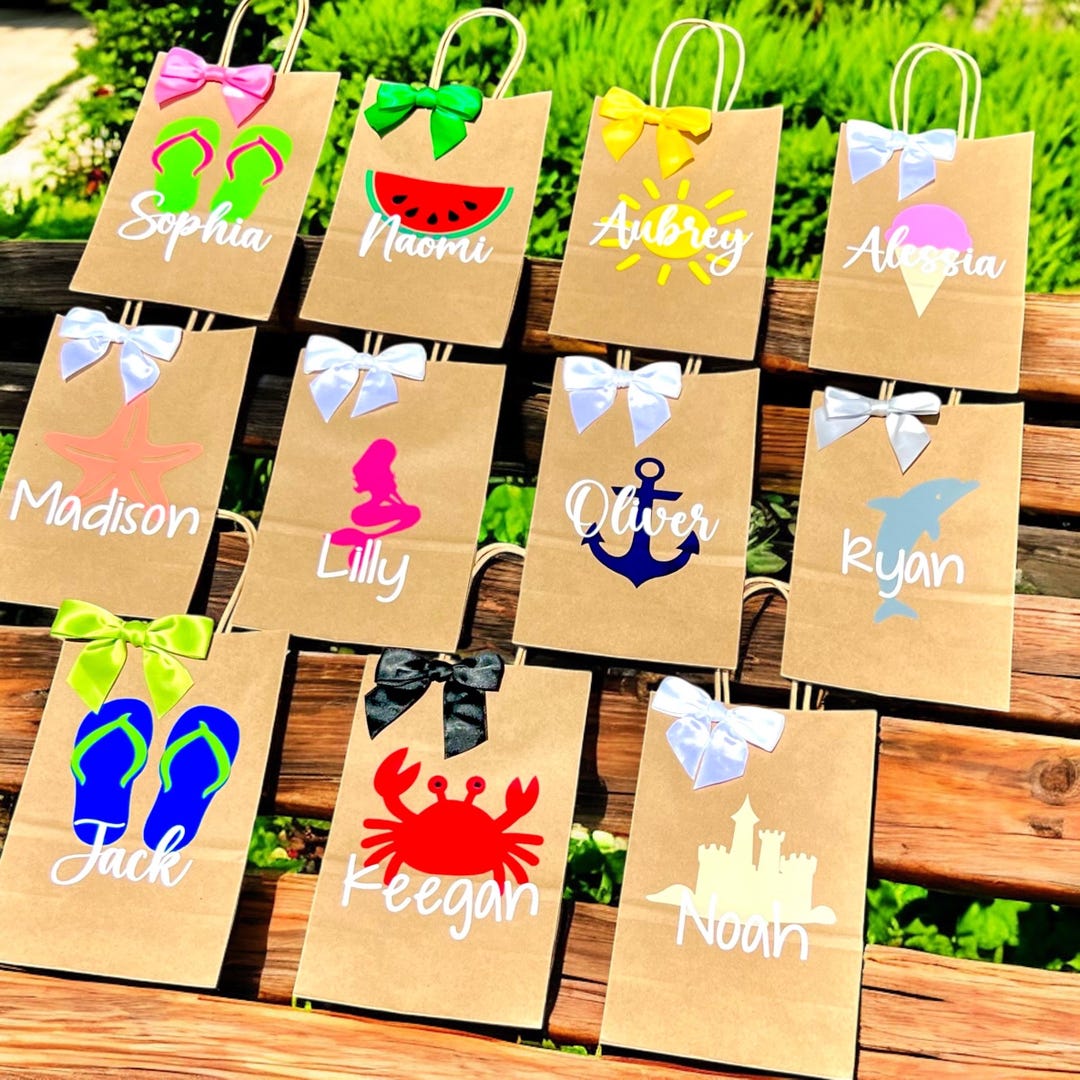 Kids Summer Birthday Party Favors, Custom Kids Party Favor Bags ...