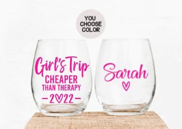 Girls Trip Wine Glasses Girls Trip Gifts Girls Getaway Wine | Etsy