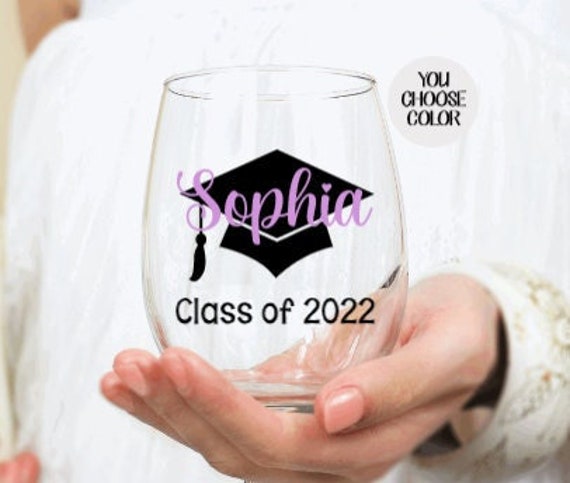 Personalized Graduation Wine Glass College Graduation Gifts | Etsy