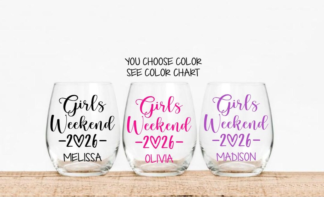 Girls Weekend Wine Glasses Personalized, Girls Weekend Cups, Girls Trip ...