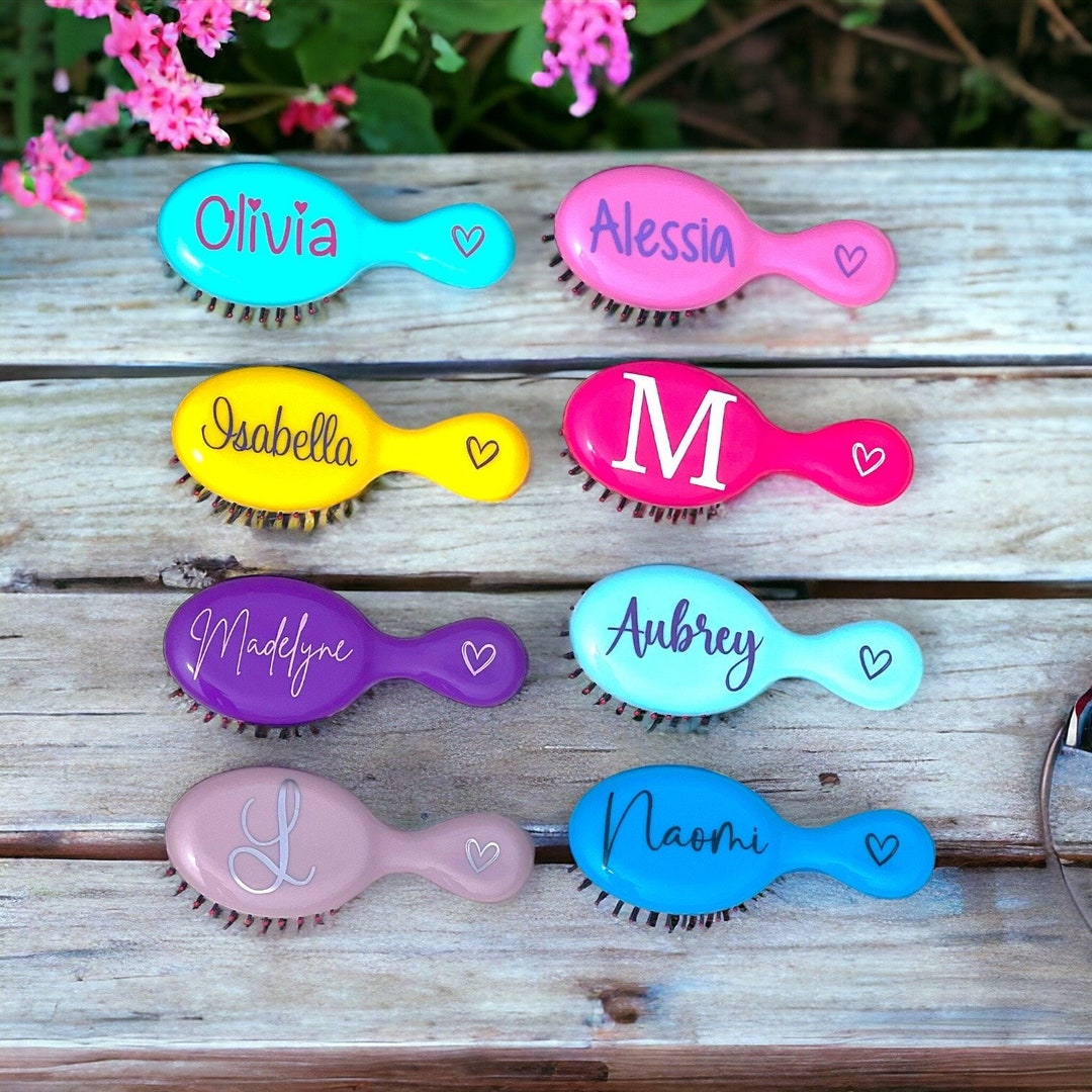 Personalized Mini Wet Brushes for Girls, Hairbrush With Name, Dance ...