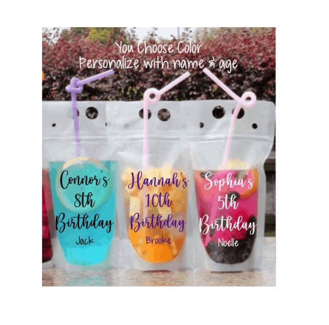 Kids Drink Pouches Personalized, Birthday Party Favors for Kids, Kids ...