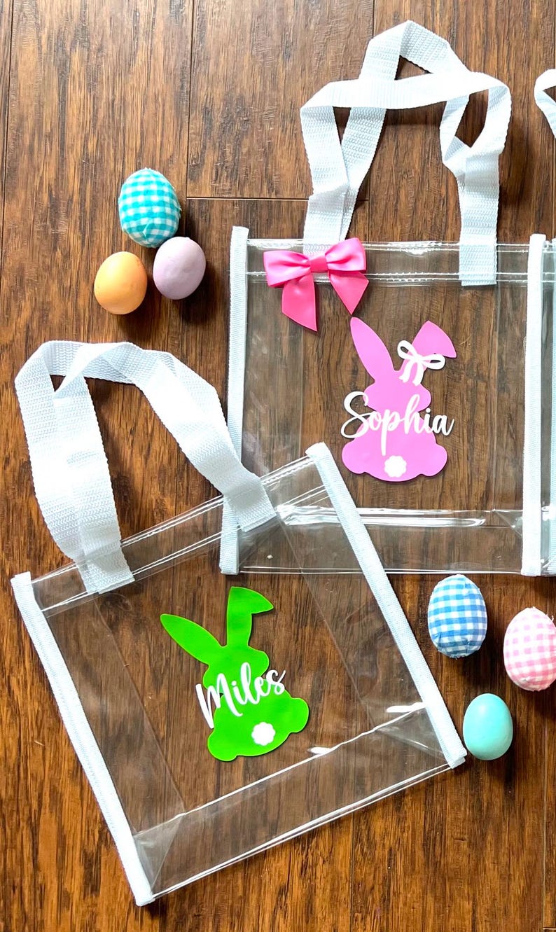 Personalized Easter Tote, Easter Egg Hunt Bag for Kids, Easter Gift Bag ...