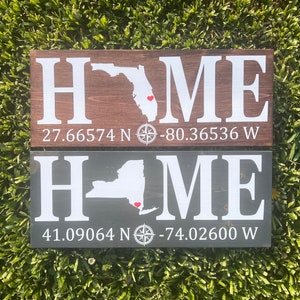 Custom Wood Sign, Home Wall Decor, Personalized Home State Sign With ...