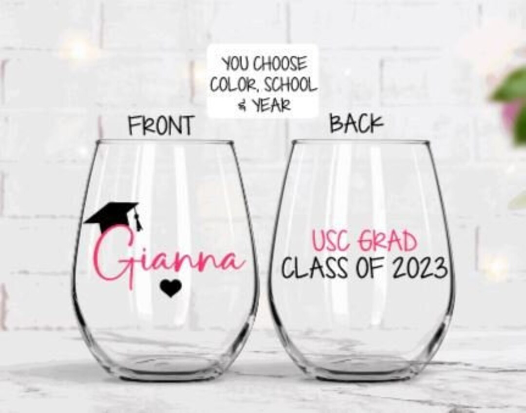 Graduation Wine Glass, College Graduation Gifts for Her, College Grad ...