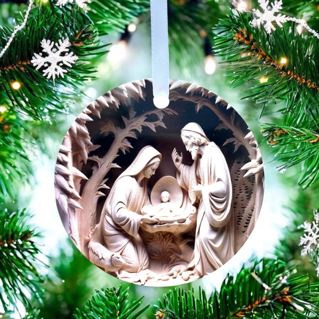 3D Nativity Scene Christmas Ornament, Nativity Ornament, Nativity Scene ...