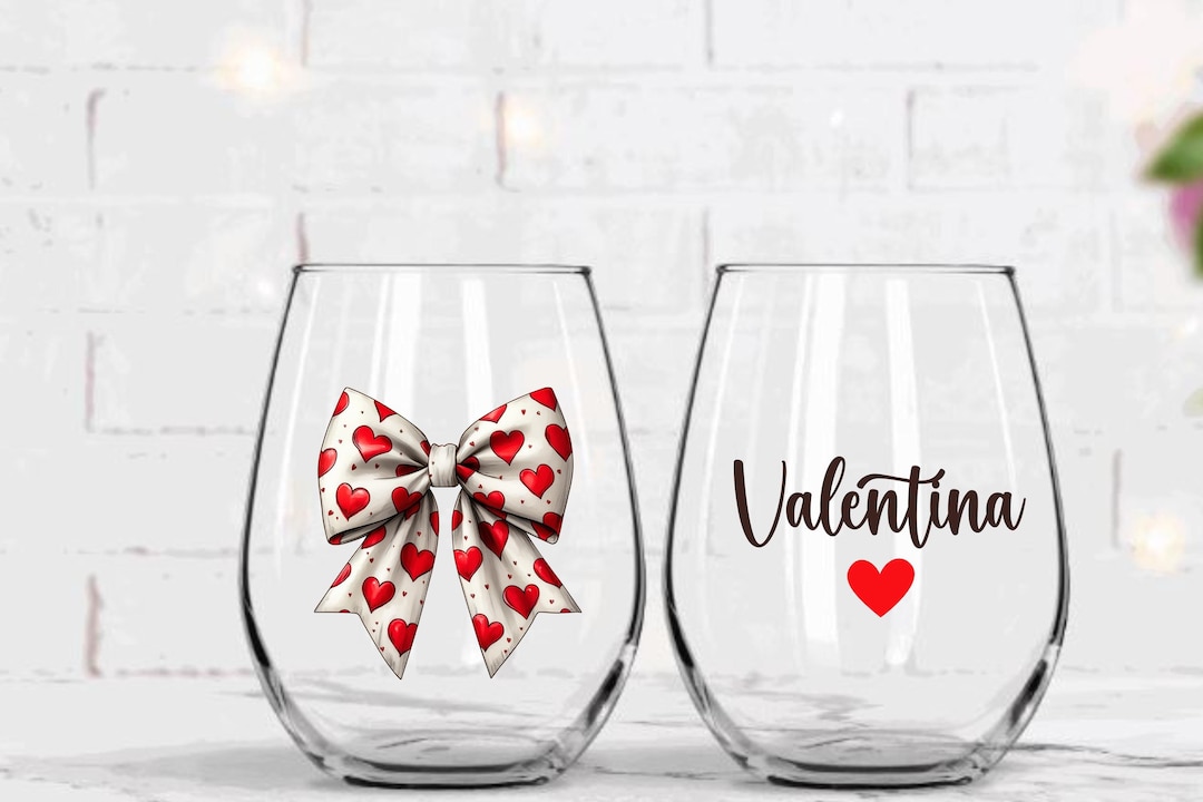 Personalized Valentines Day Wine Glass, Valentines Day Gift for Her ...