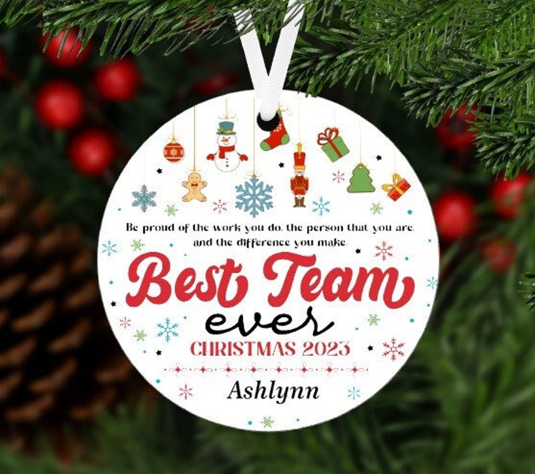 Best Team Ever Ornament, Personalized Ornament Coworker Gift, Custom ...