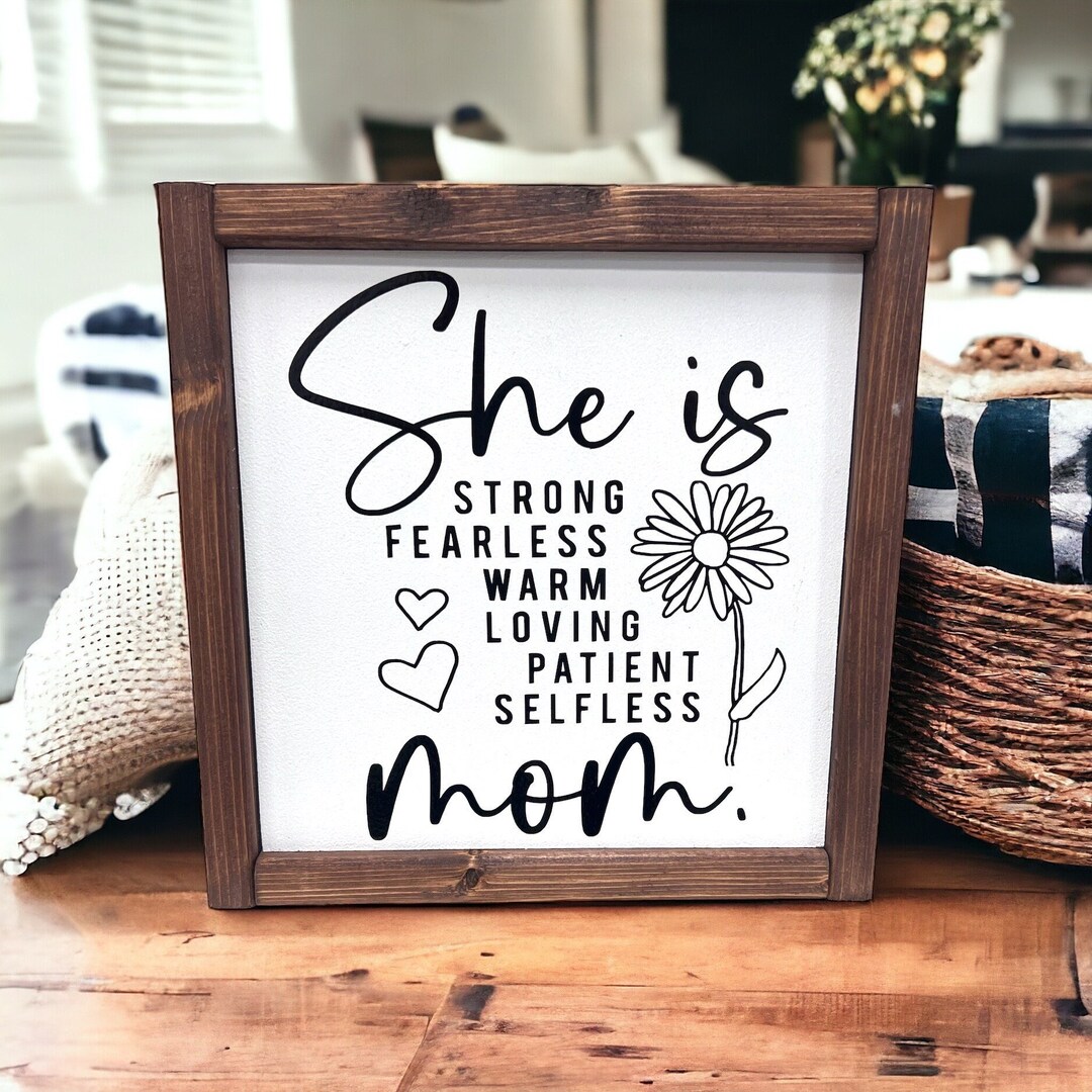 She is Mom Wooden Sign, Mothers Day Gift for Mom, Mothers Day Sign, Mom ...