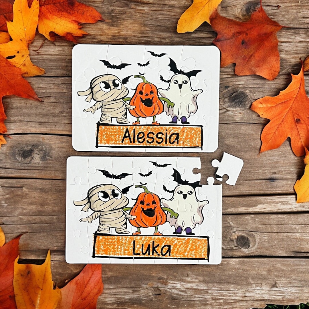 Personalized Halloween Gift for Kids, Kids Puzzle, Kids Halloween Party ...