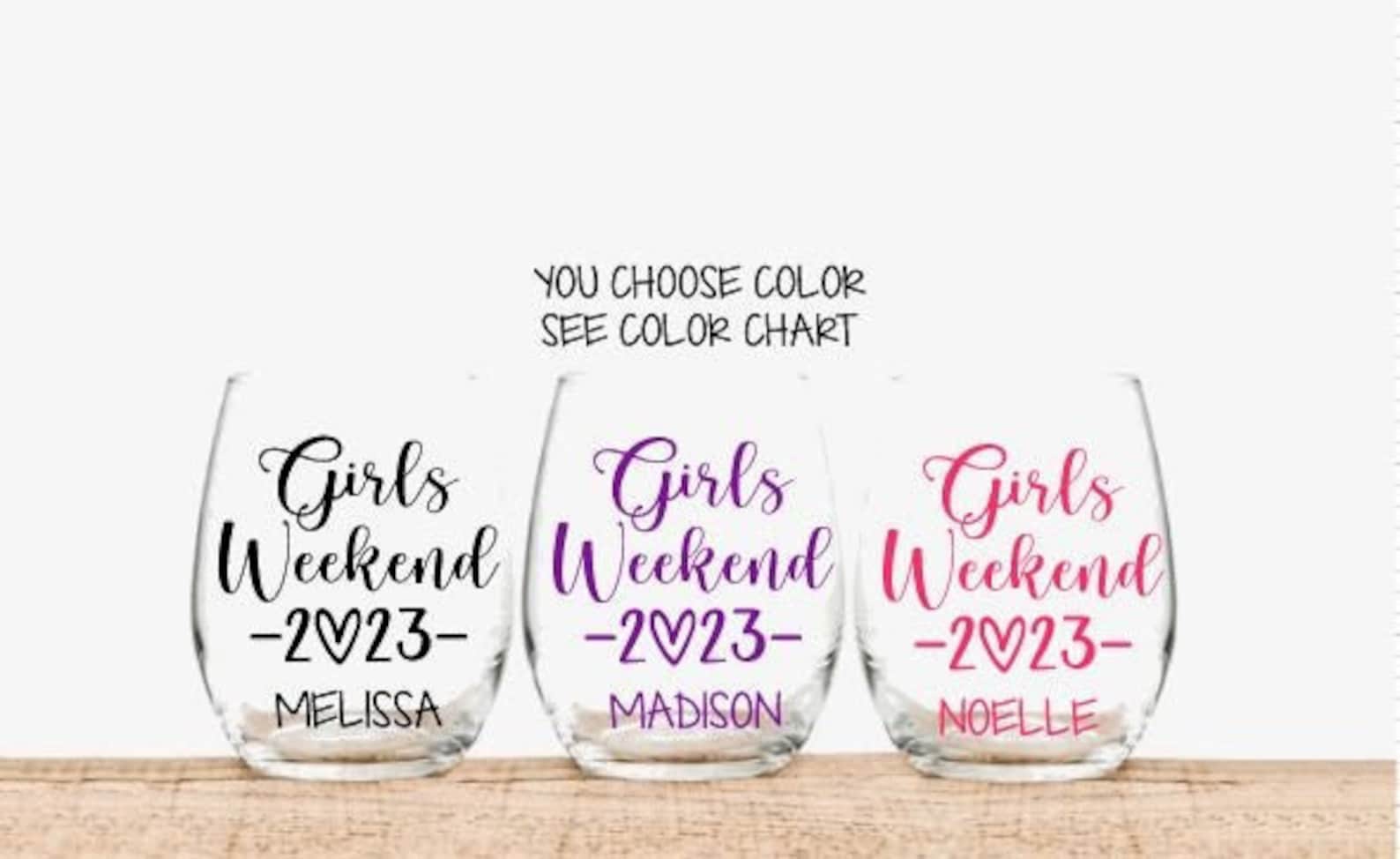 Girls Weekend Wine Glasses Personalized, Girls Weekend Cups, Girls Trip ...