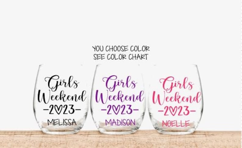 Girls Weekend Wine Glasses Personalized, Girls Weekend Cups, Girls Trip ...