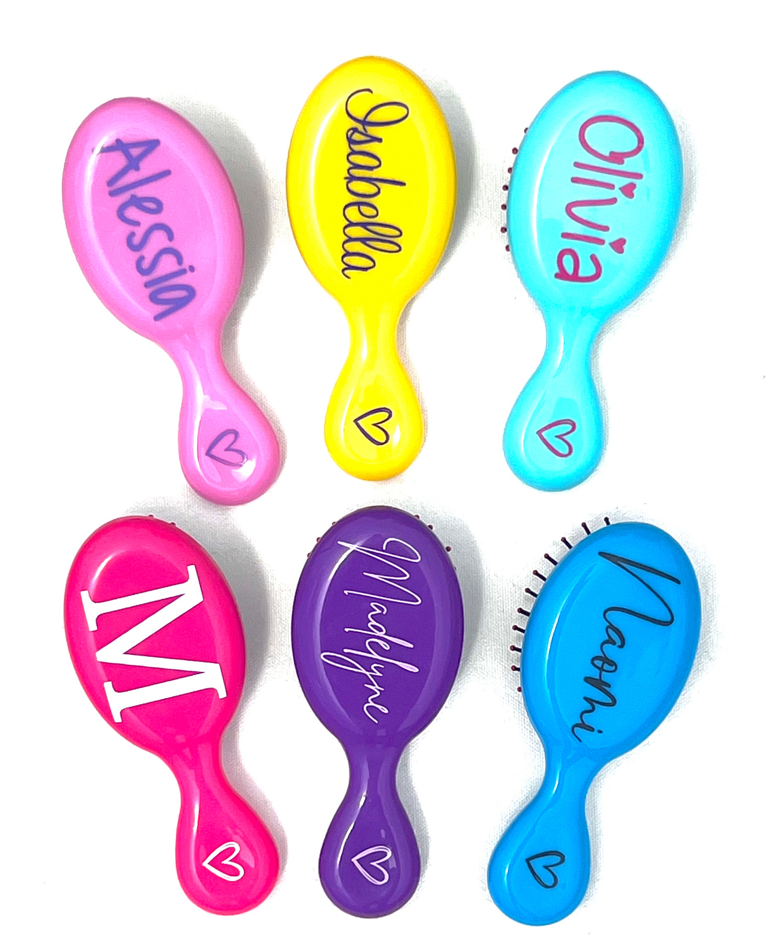 Personalized Mini Wet Brushes for Girls, Hairbrush With Name, Dance ...