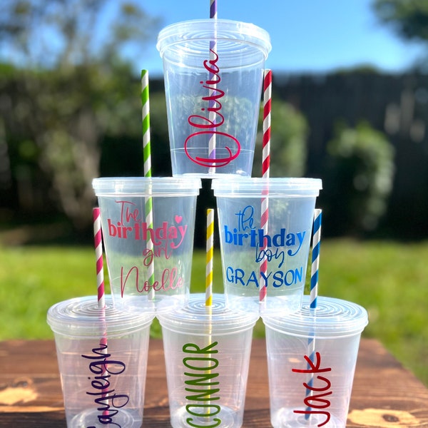 Personalized Plastic Cups Lids With Straw - Etsy
