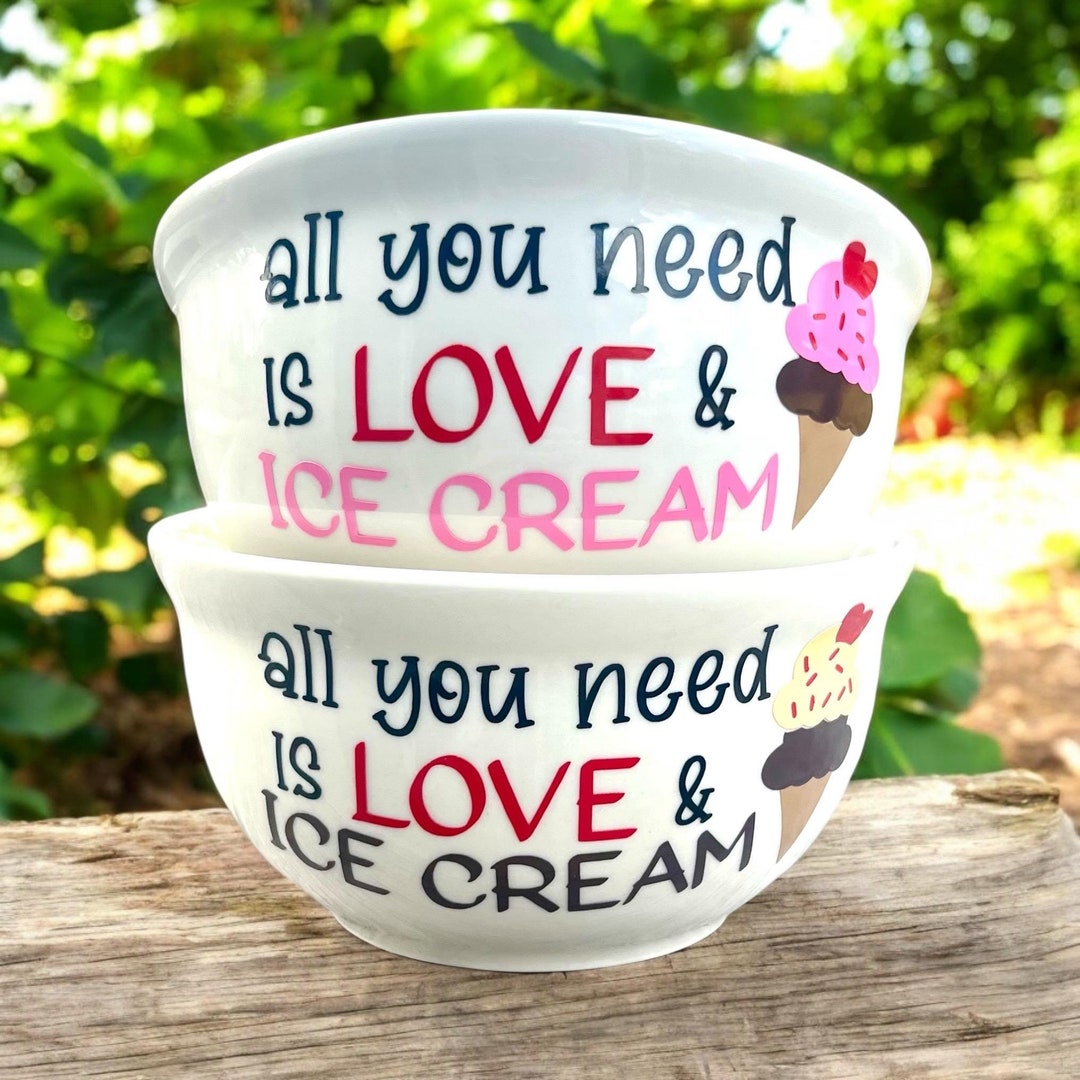 Personalized Ice Cream Bowl for Valentines Day, Valentines Day Gift for ...