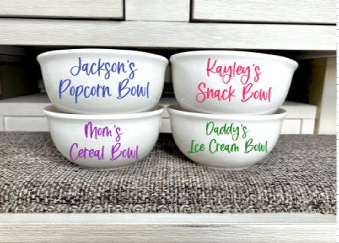 Cereal Bowl Personalized, Snack Bowl, Popcorn Bowl, Kids Birthday Party ...