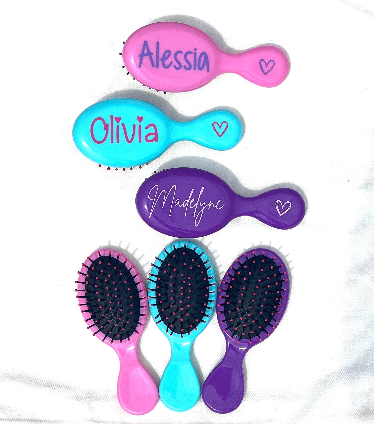 Personalized Mini Wet Brushes for Girls, Hairbrush With Name, Dance ...