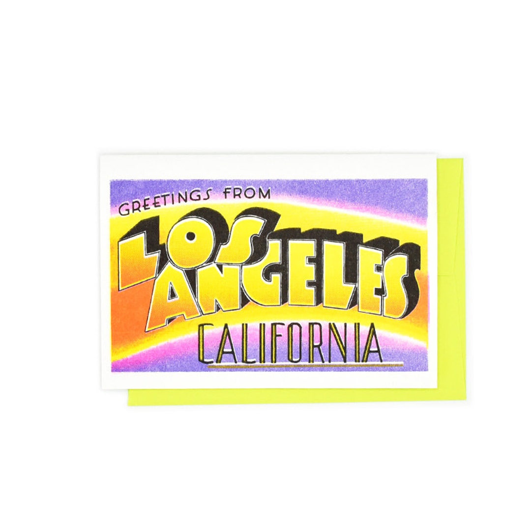 Greetings From: Los Angeles, California Risograph Card, LA, LAX ...