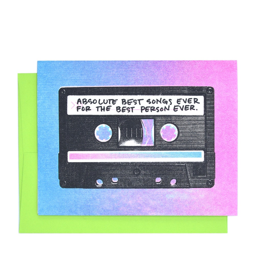 Best Person Ever - Retro Risograph Greeting Card, Friendship Card, Best ...