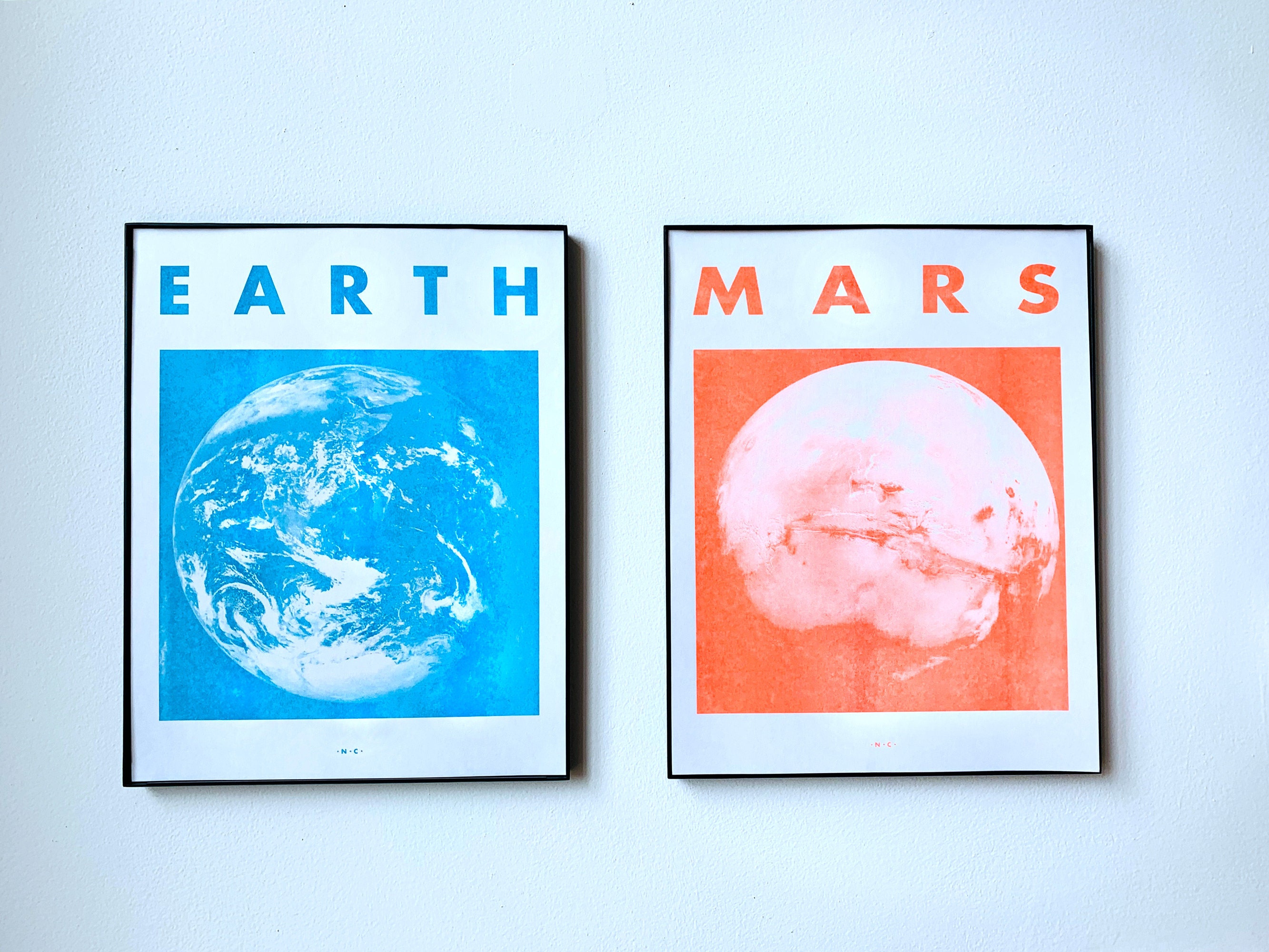 Mars - Risograph Print, Planet Poster, Solar System - Etsy
