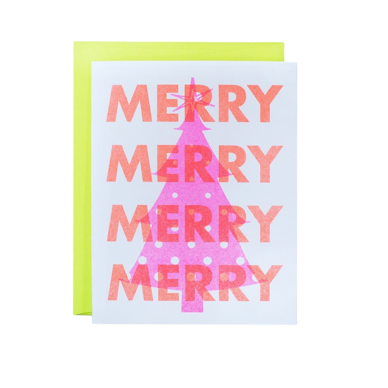 Neon Christmas Cards - Etsy