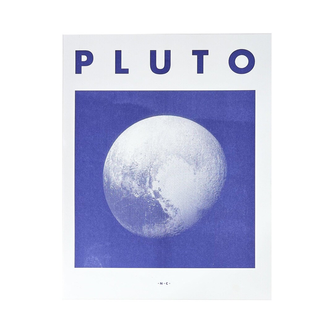 Pluto - Planet Risograph Print - Etsy