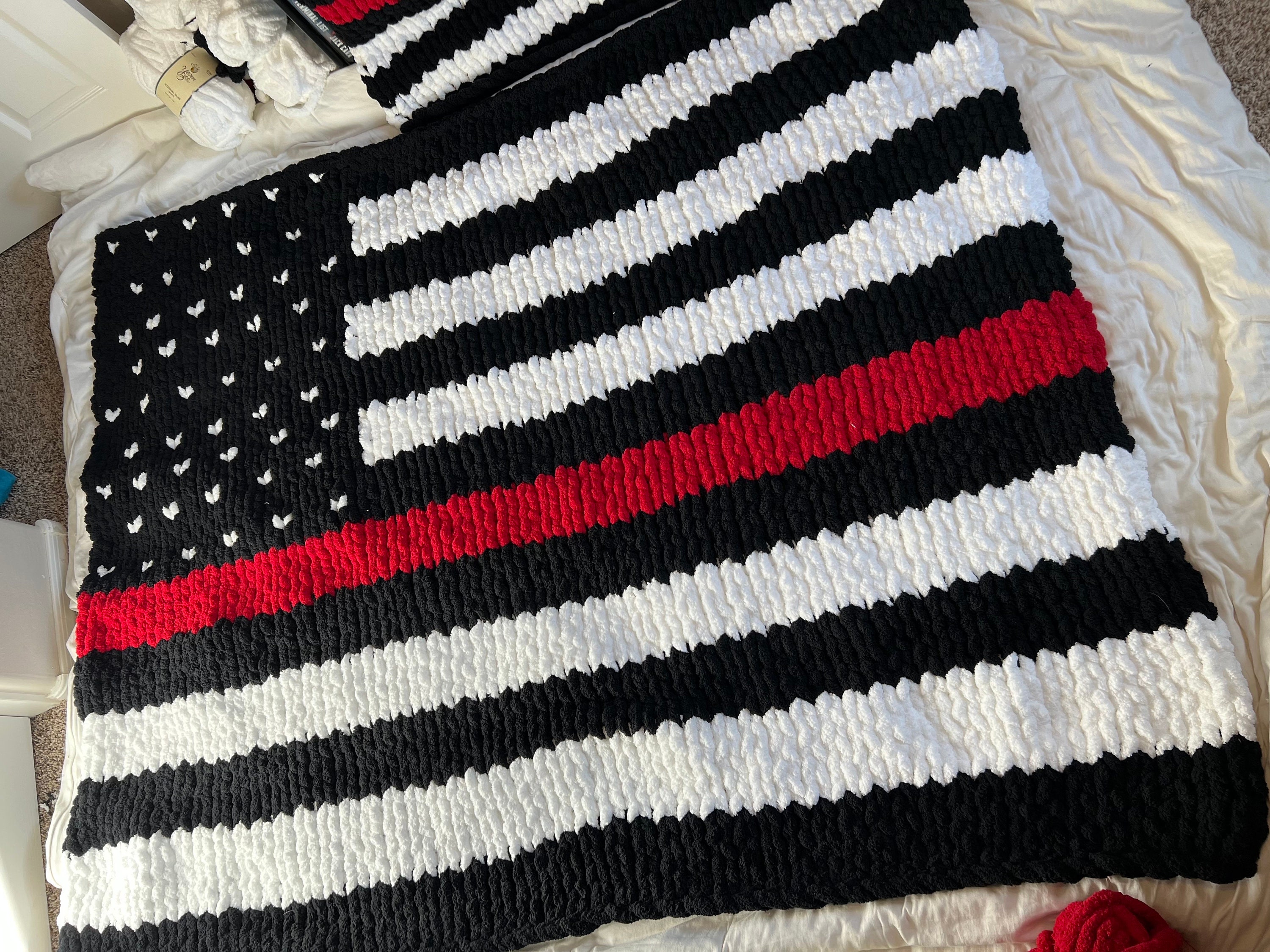 Flag Chunky Knit Blanket - Etsy