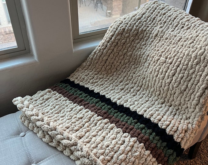 Cabin Fever Chunky Knit Blanket - Etsy