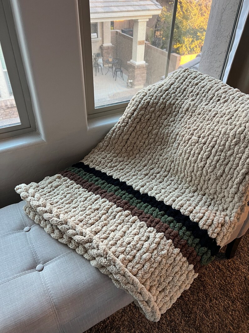 Cabin Fever Chunky Knit Blanket - Etsy