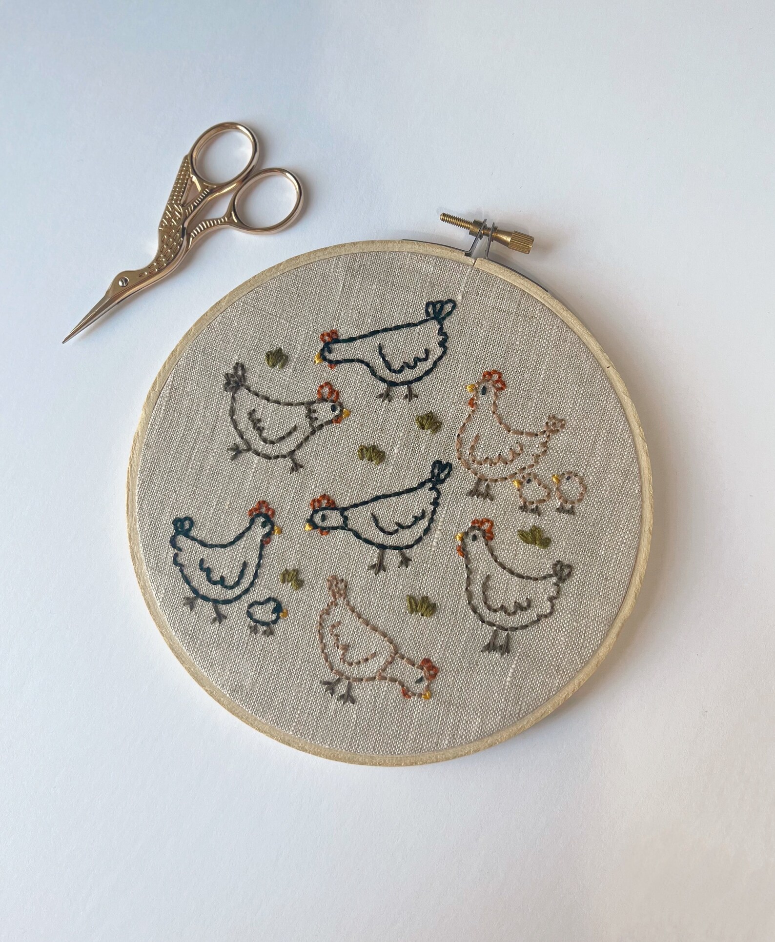 Spring Chickens Hand Embroidered Hoop - Etsy
