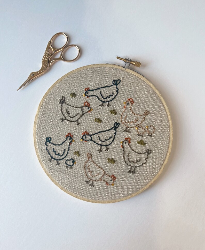 Spring Chickens Hand Embroidered Hoop - Etsy
