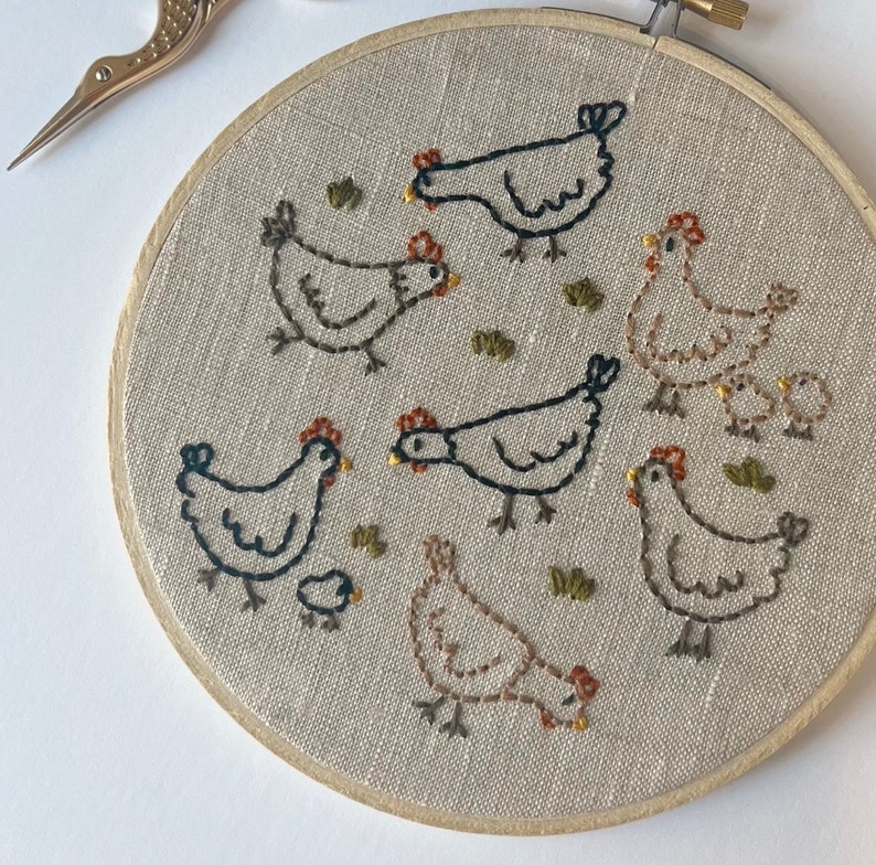 Spring Chickens Hand Embroidered Hoop - Etsy