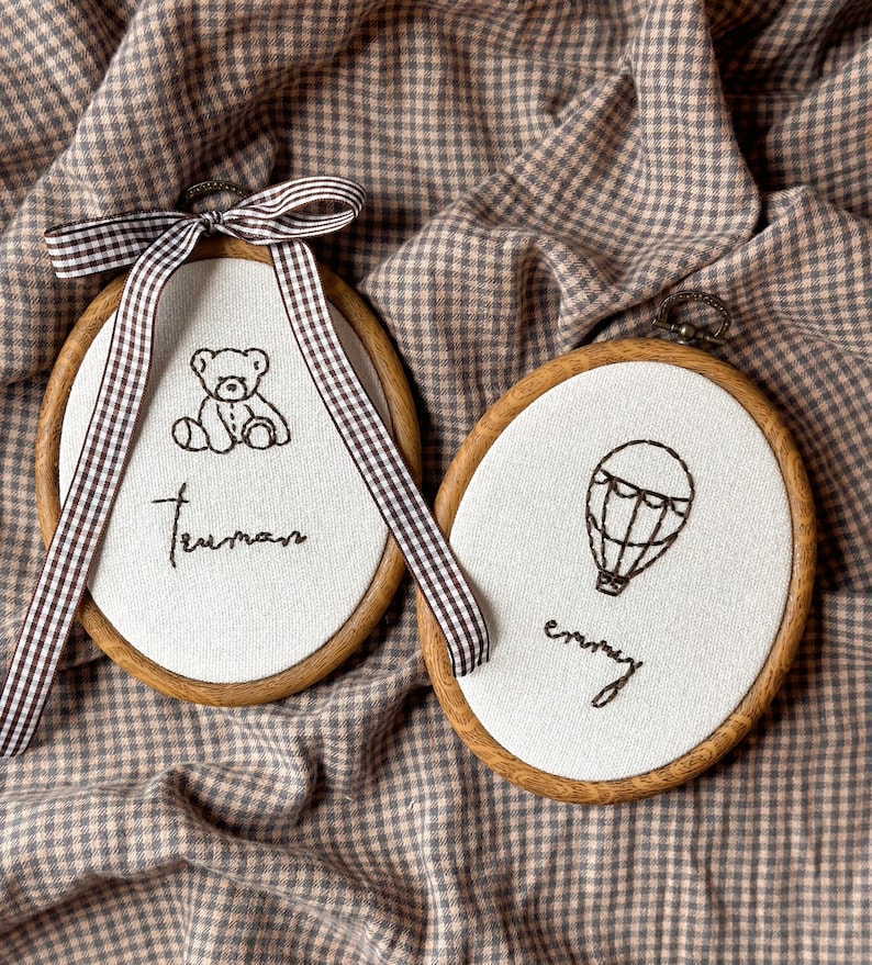 Custom Name Embroidery Hoop, Hot Air Balloon Nursery Decor, Nursey Wall ...