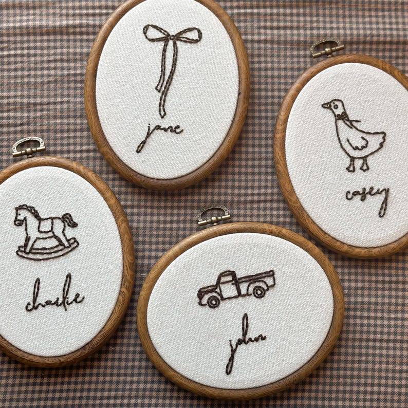 Custom Name Embroidery Hoop, Hot Air Balloon Nursery Decor, Nursey Wall ...