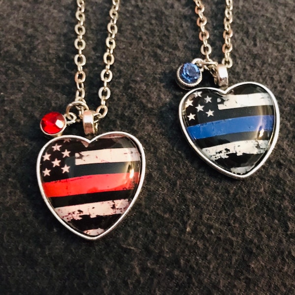 Thin Blue Line Necklace - Etsy