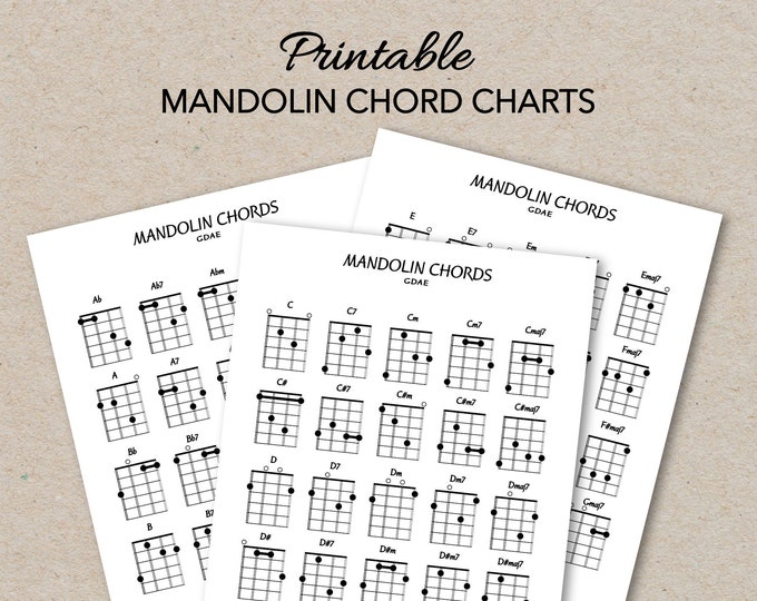 Mandolin Chords Mini-chart - Etsy