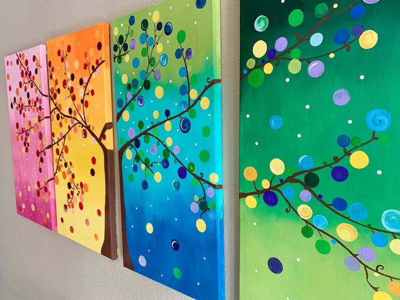 Tree Canvas Painting - Etsy Australia