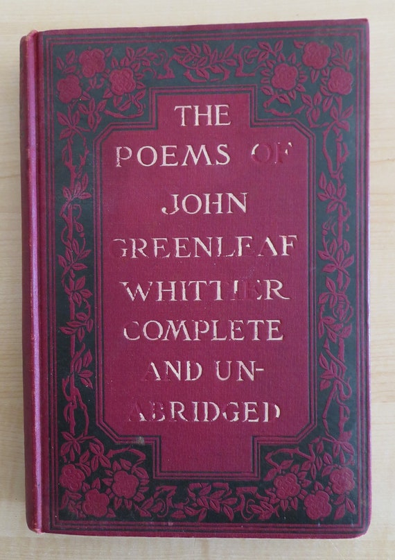 1892 Poems of John Greenleaf Whittier: Complete and Unabridged - Etsy