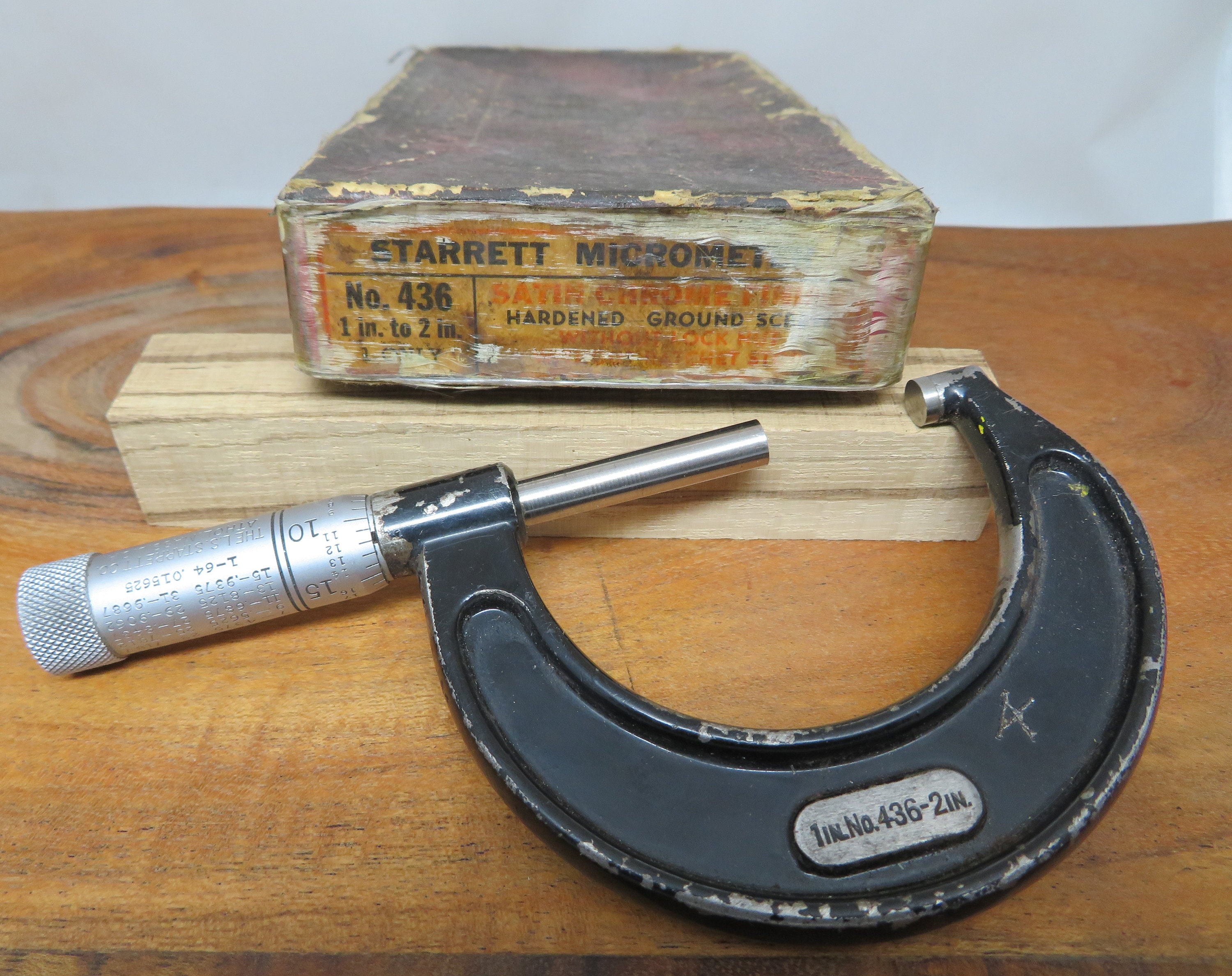 Vintage STARRETT Mechanical Outside Micrometer, Range 1 in to 2 In ...