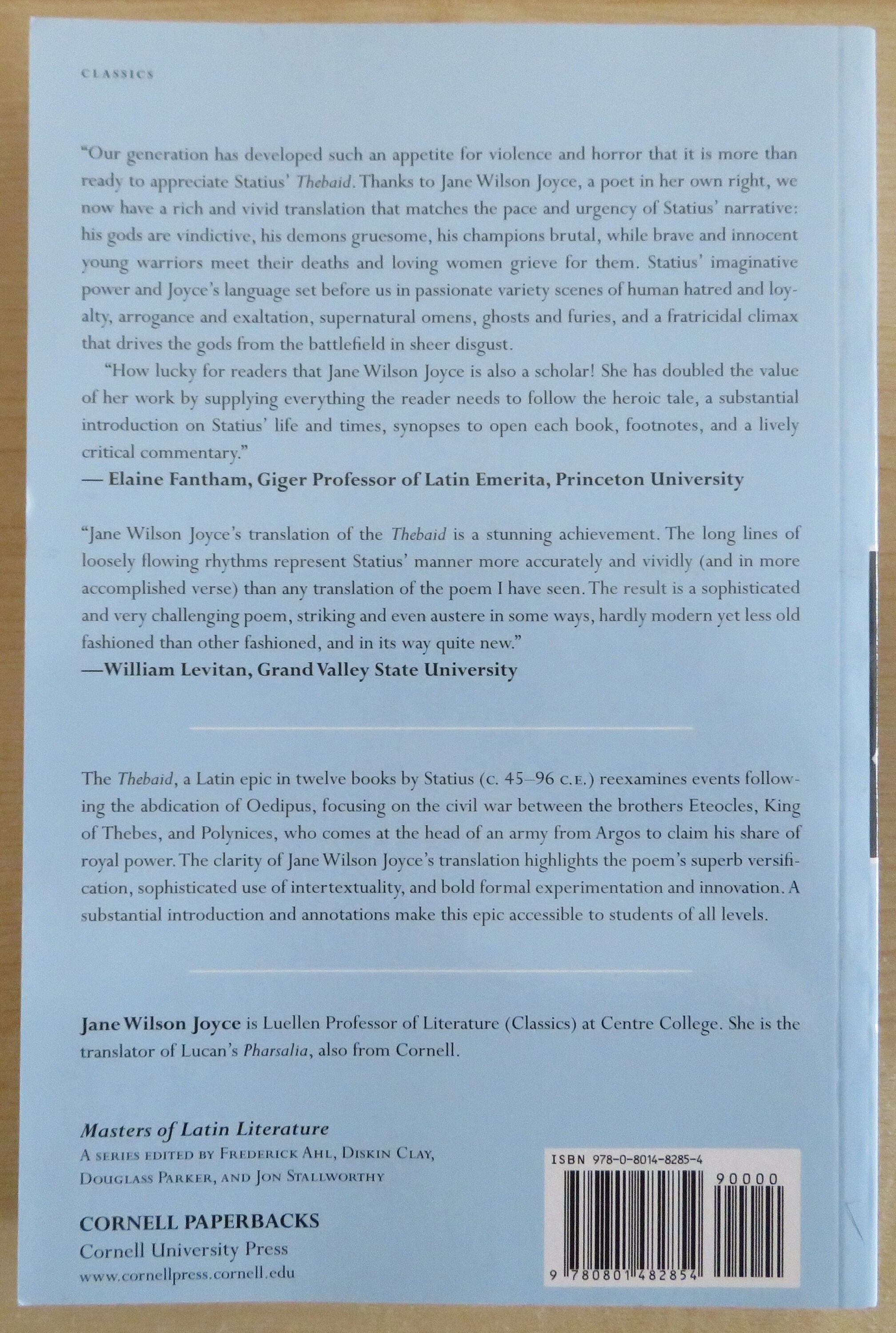 Statius: Thebaid A Song of Thebes by Jane Wilson Joyce NEW Paperback ...