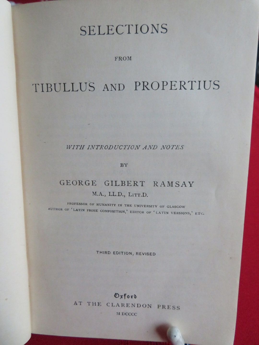 Selecciones de Tibulo y Propercio, con introducción. y notas de George ...