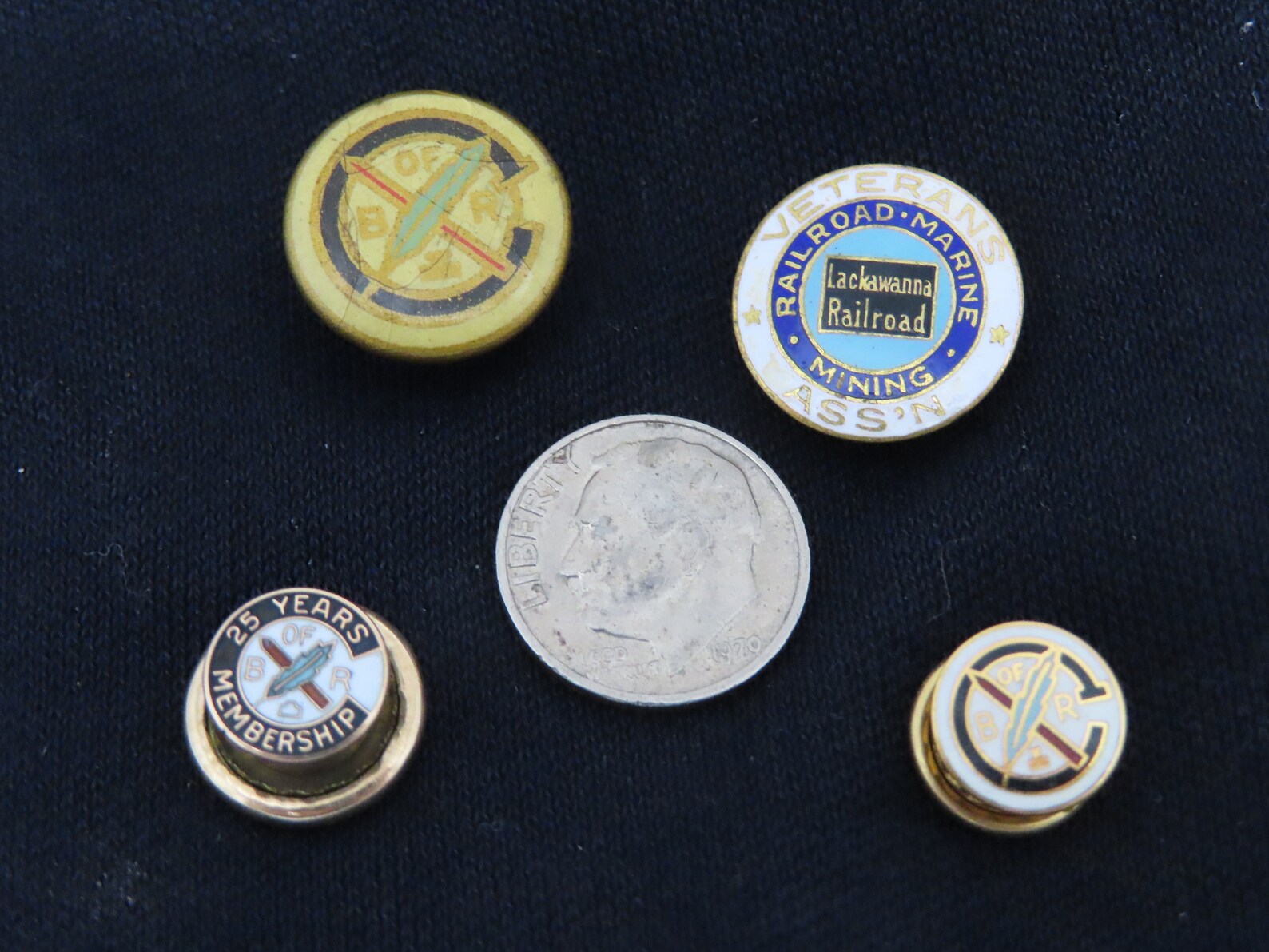 Four Antique Railroad Pins: Brotherhood of Railroad Workers and ...
