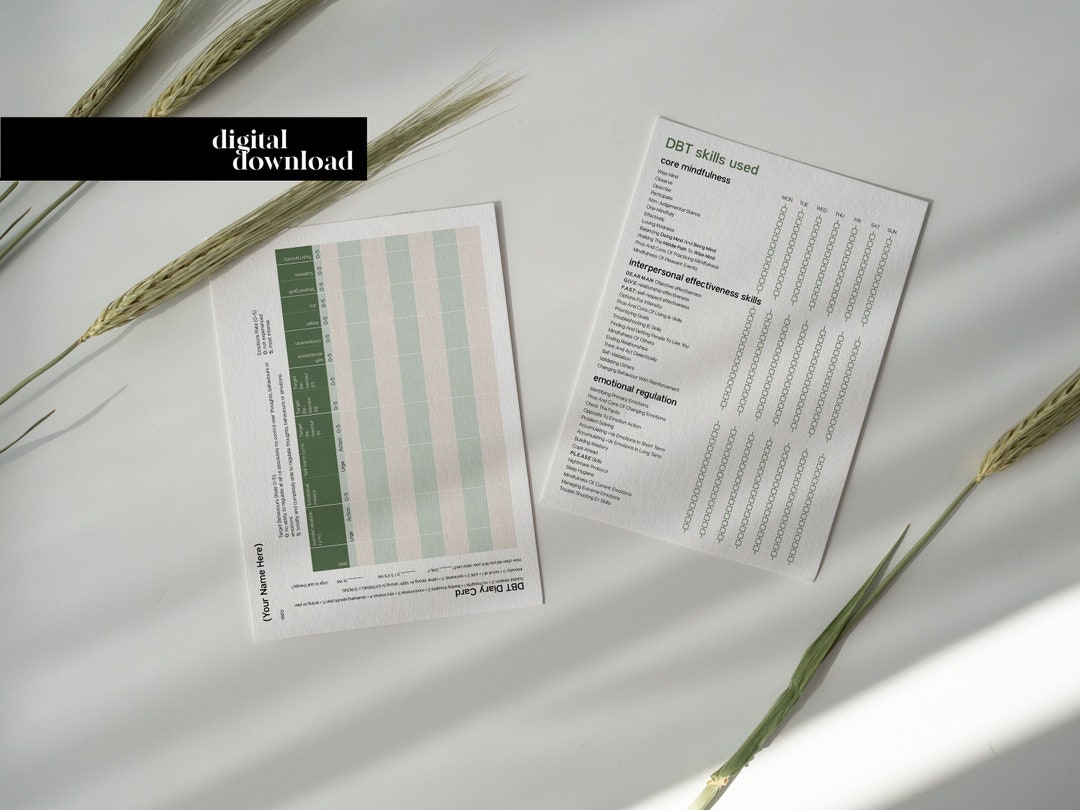 DBT Card, DBT Skills, Dbt Workbook, Borderline, Bpd, Therapy Worksheet ...