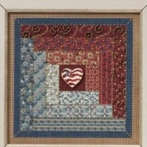 MILL HILL "log Cabin Quilt" Beaded Counted Cross Stitch Kit~mill Hill ...