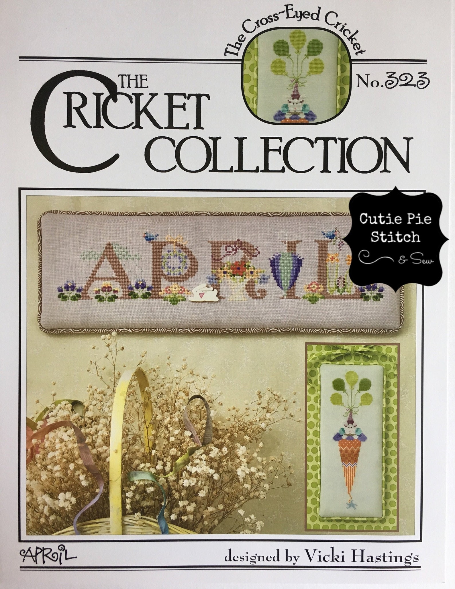 CRICKET COLLECTION "april" Counted Cross Stitch Pattern With Handmade ...