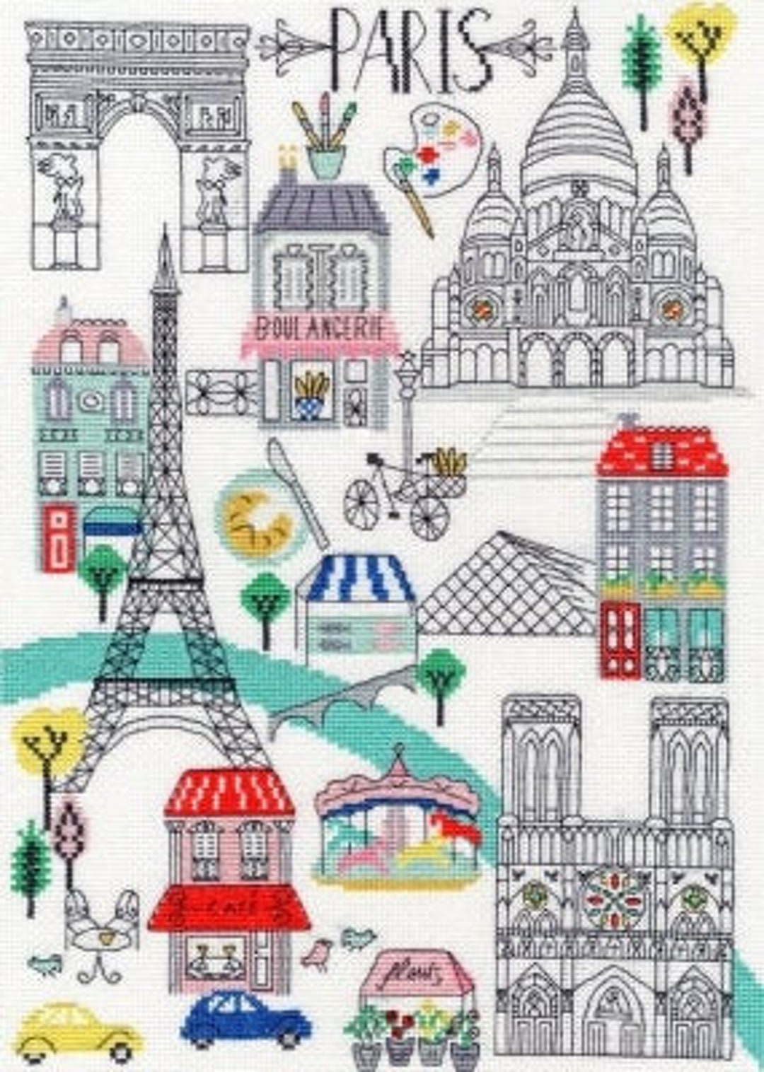 BOTHY THREADS love Paris Counted Cross Stitch Kitparis, France Counted ...