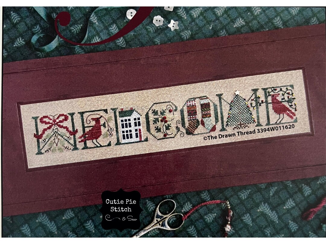 THE DRAWN THREAD "welcome Christmas" Counted Cross Stitch Pattern ...