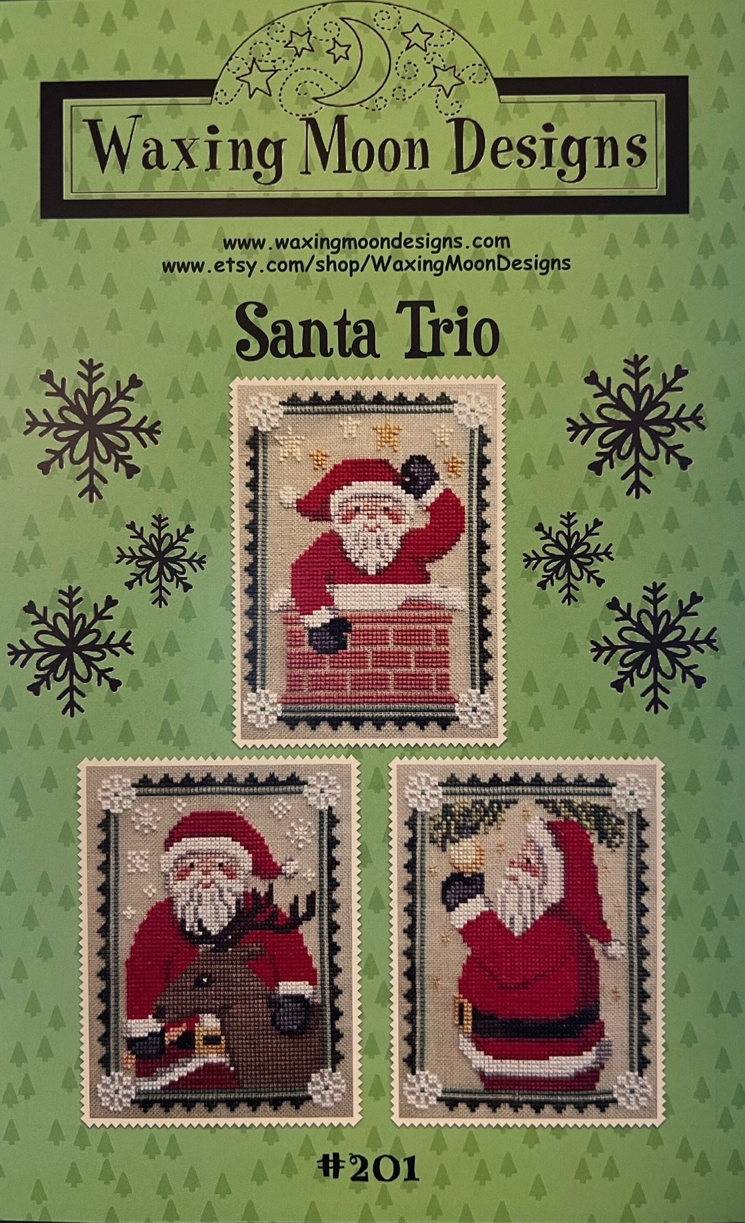 WAXING MOON DESIGNS "santa Trio" Counted Cross Stitch Pattern~santa ...