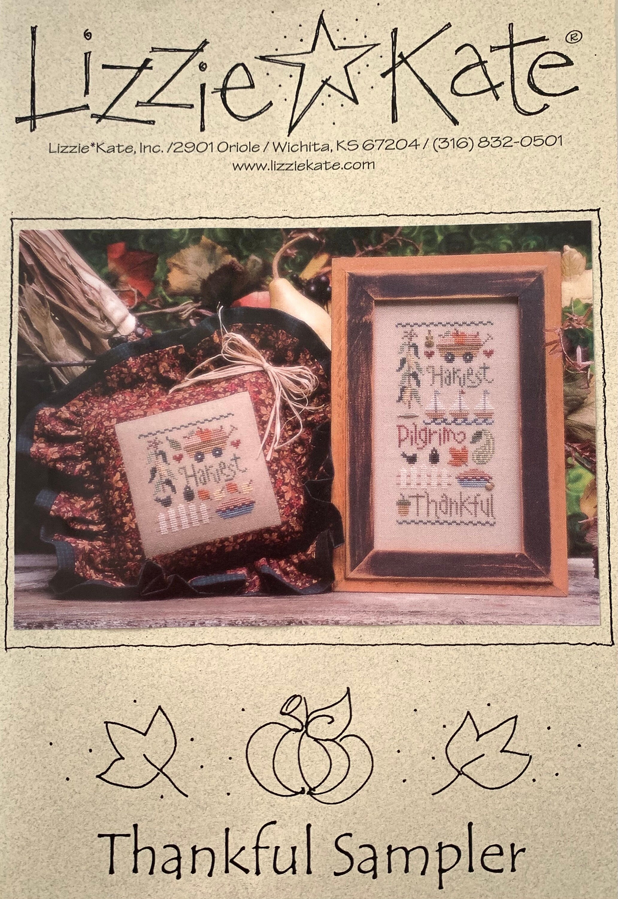 LIZZIE KATE Thankful Sampler Counted Cross Stitch | Etsy